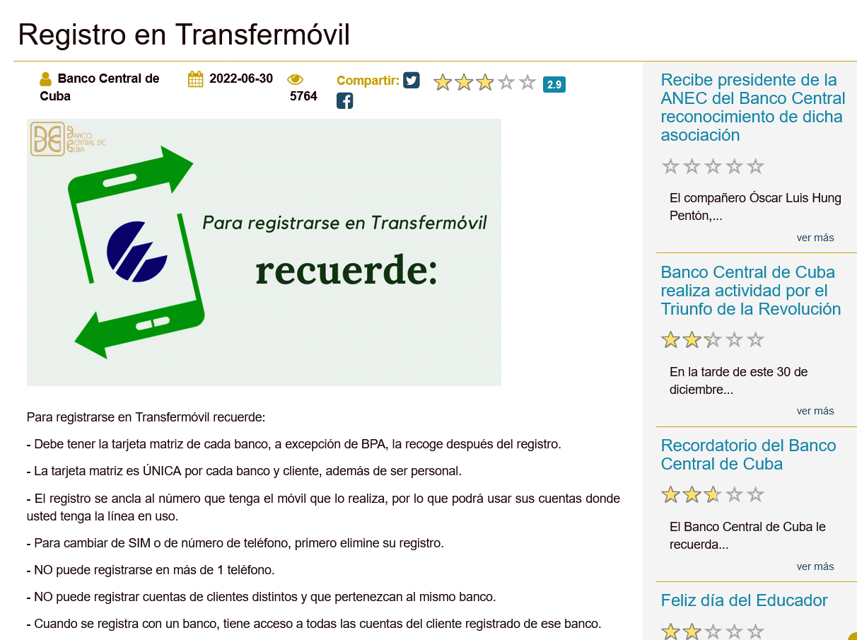 Cuando falla el registro de Bandec en Transfermóvil - 5 Septiembre
